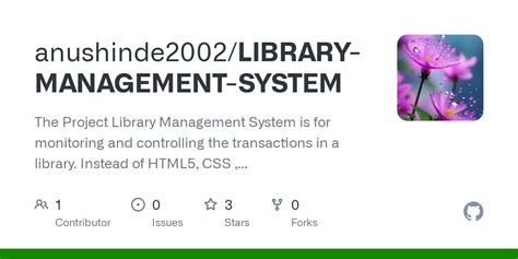 Github Anushinde Library Management System The Project Library Management System Is For