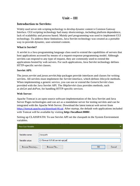 Unit Iii Servlets Pdf