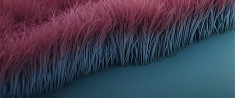 A Closeup Of Pink And Gray Grass Blades Against A Blue Background