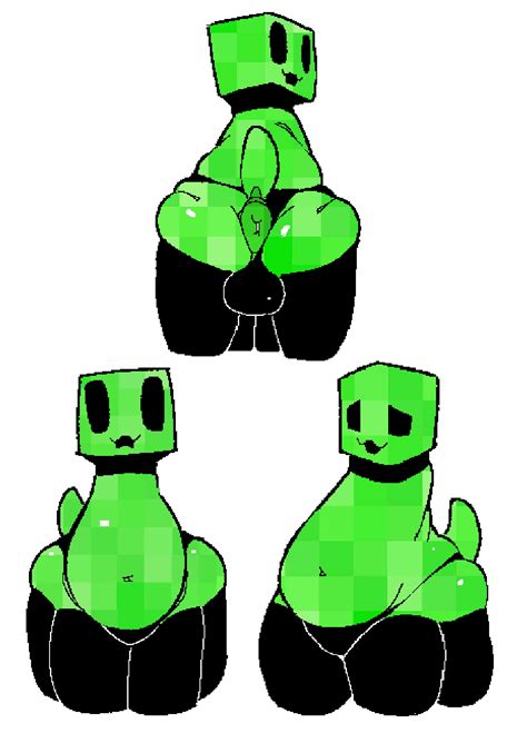 Rule 34 Anus Ass Bulge Clothing Creeper Minecraft Feral Green Anus