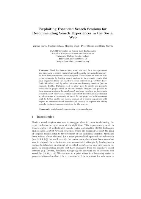 Pdf Exploiting Extended Search Sessions For Recommending Search