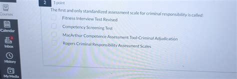 Solved 21 ﻿pointthe First And Only Standardized Assessment