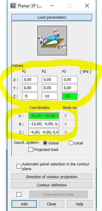 how non uniform planar load can be defined on panel part in robot