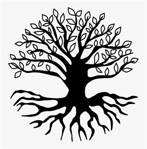 Tree With Roots And Branches Drawing