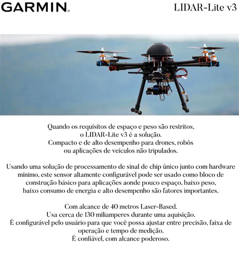 garmin lidar lite v3 l lidar lite v3 hp l sensor laser l sensor óptico de alcance e proximidade