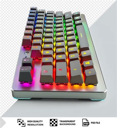 Rgb Illuminated Keyboard Keys Displaying On A Silver Keyboard With A