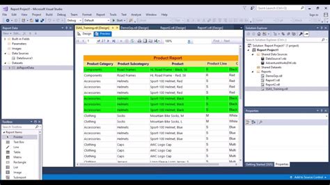 Ssrs Reports Training Repeat Column Headings On Each Page Youtube