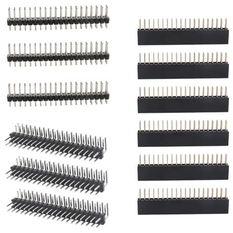 12pcs 40 Pin Gpio Header Kit 20x2 Pins Right Angle Gpio Header Socket For Zero 4b 3b 3b 3a On