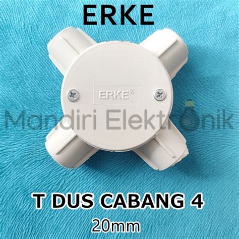 Jual T Dus Cabang 4 Putih 20mm Erke Tedus 4 Way 34 Sekrup Putih Erke