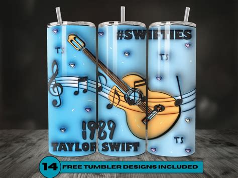 3d Inflated 1989 Taylor Swift Swifties Wrap 20 Oz Skinny Tumbler Png