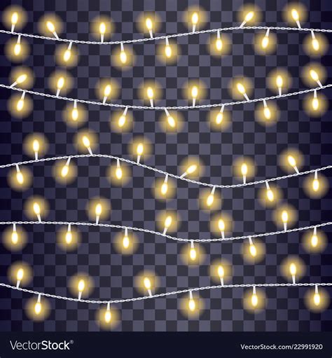 Set Of Overlapping Glowing String Lights Vector Image