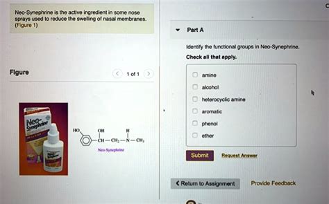 Solved Neo Synephrine Is The Active Ingredient In Some Nose Sprays