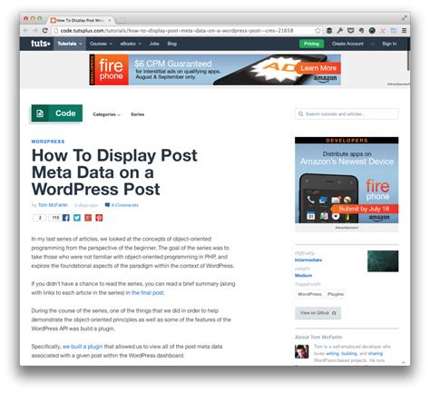 Publicly Display Post Meta Data In Wordpress Tom Mcfarlin