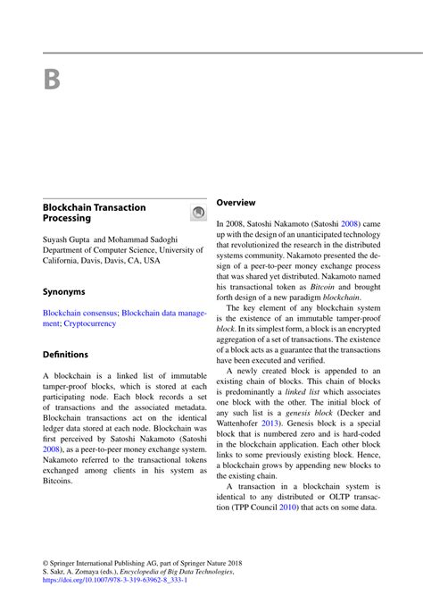PDF Blockchain Transaction Processing