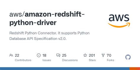 github aws amazon redshift python driver redshift python connector