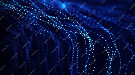 Premium Photo Abstract Background With Connection Dots And Lines Futuristic Dynamic Wave