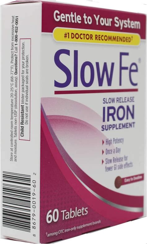 Slow Fe High Potency Iron 45mg 60 Tablets X 2 Packs Buy Now With