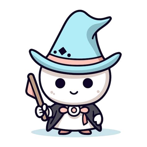 Premium Vector Cute Wizard Character Cute Cartoon Wizard Vector