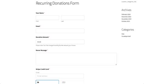 How To Create A Recurring Donation Form In Wordpress Step By Step