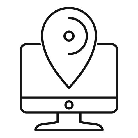 Premium Vector Business Computer Location Icon Outline Business