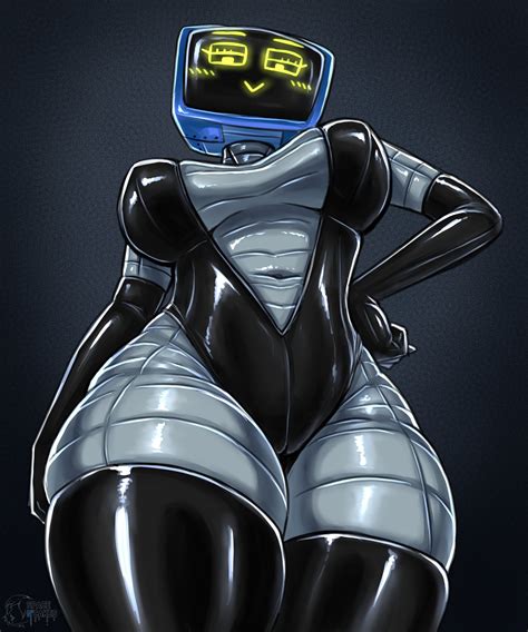 Rule 34 1girls Blush Breasts Cameltoe Computer Head Hand On Hip Karen Plankton Latex Latex