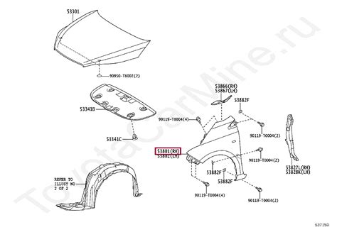 Запчасти Тойота: FENDER SUB-ASSY, FRONT RH (538010D090)