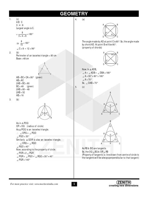 Geometry Solutions Pdf Geometric Measurement Elementary Mathematics