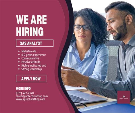 Hiring Sasprogrammer Dataanalysis Jobopportunity Aptechstaffing