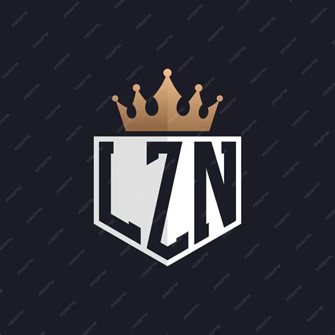 Logotipo De Luxo Lzn Com Coroa Iniciais Elegantes Logotipo De Letra Lzn