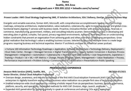 Cloud Distributed Computing Best Resume LinkedIn Examples