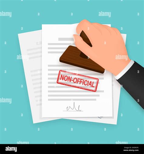 Non Official Red Stamp On Document Background Red Pattern Isolated