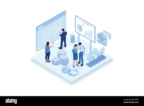 Character Analyzing Financial Data And Planning Investment Strategy People Examining Graphs