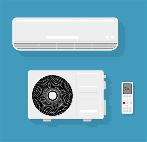 Air Conditioner And Split Air Control System Templates Set Realistic