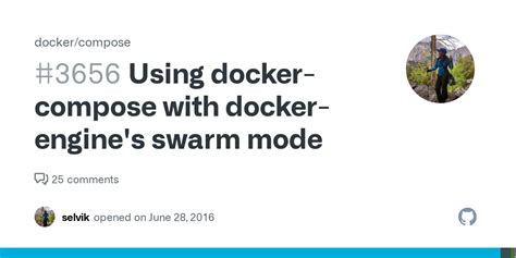 Using Docker Compose With Docker Engines Swarm Mode · Issue 3656