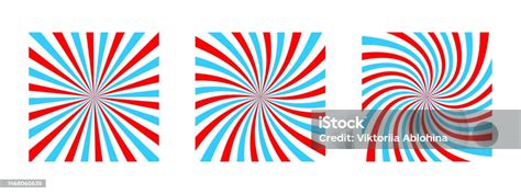 꼬인 방사형 분홍색과 파란색 줄무늬 세트 소용돌이 효과 바람개비 패턴입니다 서커스 카니발 또는 가장 무도회 배경 풍선껌 롤리팝