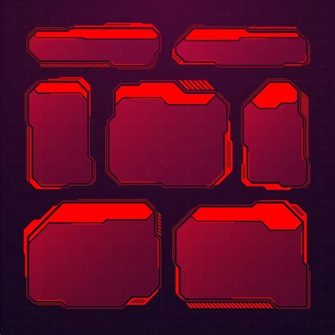Premium Vector Red Futuristic Hud Or Ui Elements Scifi User Interface