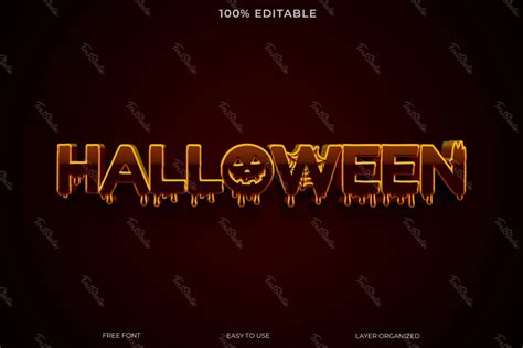 Halloween Symbols Text Style Effect Photoshop Premium Psd File