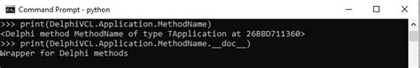 this is the delphivcl application methodname method