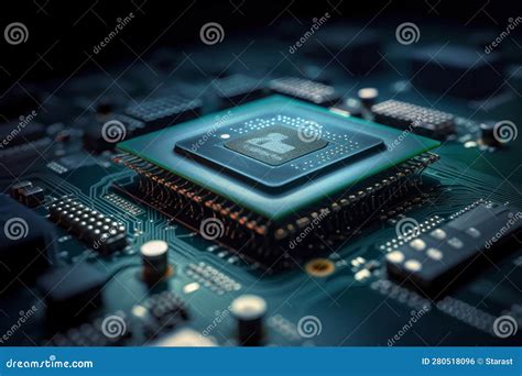 Electronic Circuit Board Closeup Ai Generated Stock Illustration Illustration Of Processor