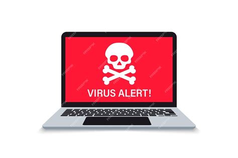 Premium Vector Alert Notification On Laptop Computer Malware Concept