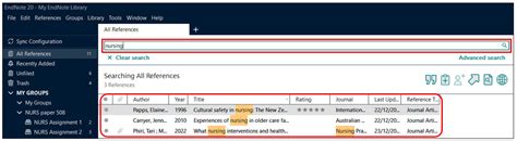 Searching And Sorting Your References Endnote Guide Apa Referencing