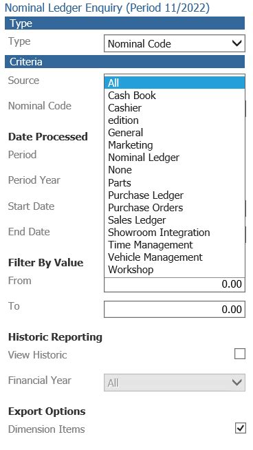 📝 Nominal Ledger Enquiry Pinewood Technologies Plc