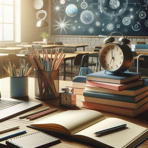 Classroom Desk Premium Ai Generated Image