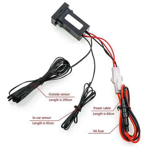Car Internalexternal Temperature Display Dual Temperature Sensors Use