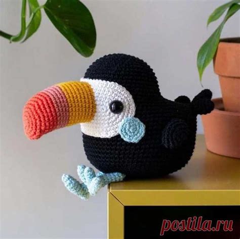 Бесплатный мастер класс по вязанию Тукан крючком Автор описания неиз