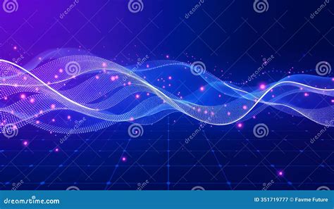 Abstract Futuristic Waveform Grid Network Stock Illustration Illustration Of Presentations