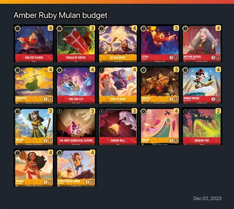 Amber Ruby Mulan Budget Lorcana Deck Disney Lorcana