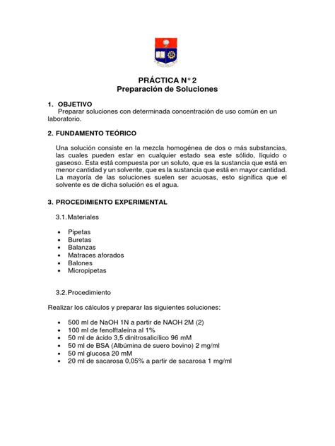 Preparación De Soluciones Pdf