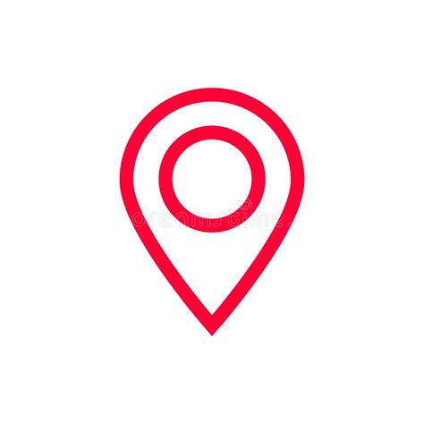 Red Location Pin Icon Indicating Geographical Position Or Map