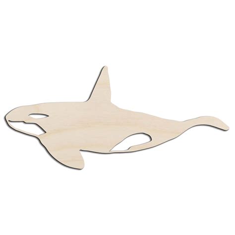 Orca Killer Whale Laser Cut Out Unfinished Wood Shape Craft Supply